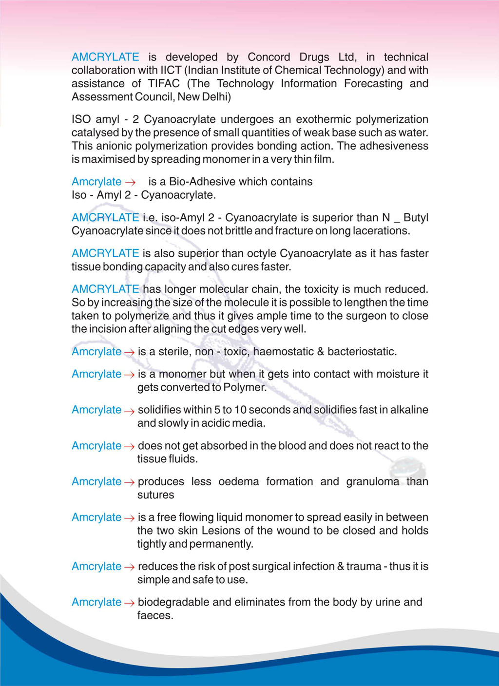 AMCRYLATE (A BIO ADHESIVE) – Concord Drugs Limited